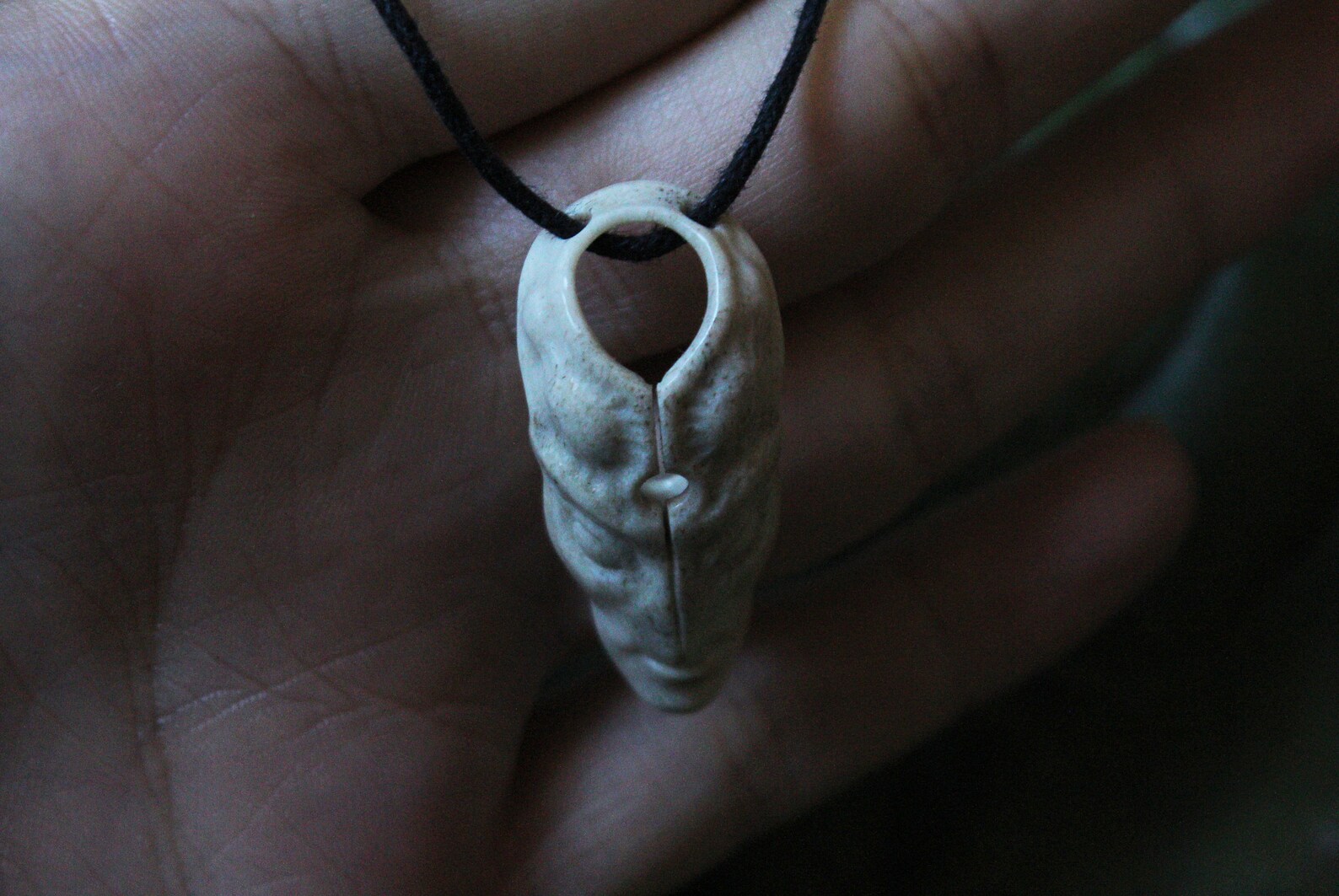 Handcarved Antler Fantasy Alien Face Pendant - Etsy