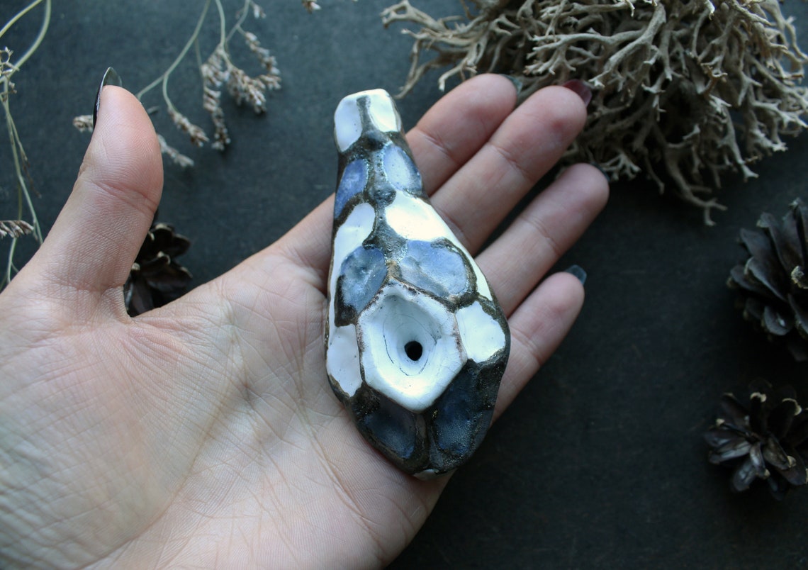 Glazed Clay Smoking Pipe - Etsy