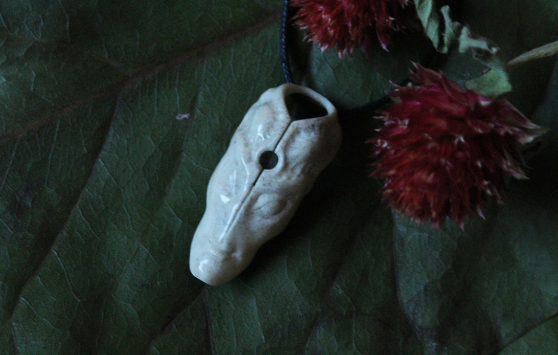 Handcarved Antler Fantasy Alien Face Pendant - Etsy