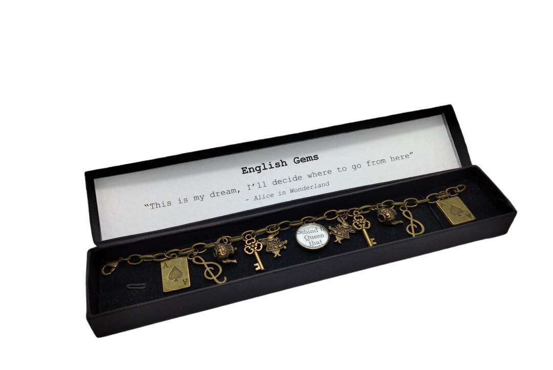 Alice in Wonderland Charm Bracelet Book Piece/metal Charms, Choice of ...