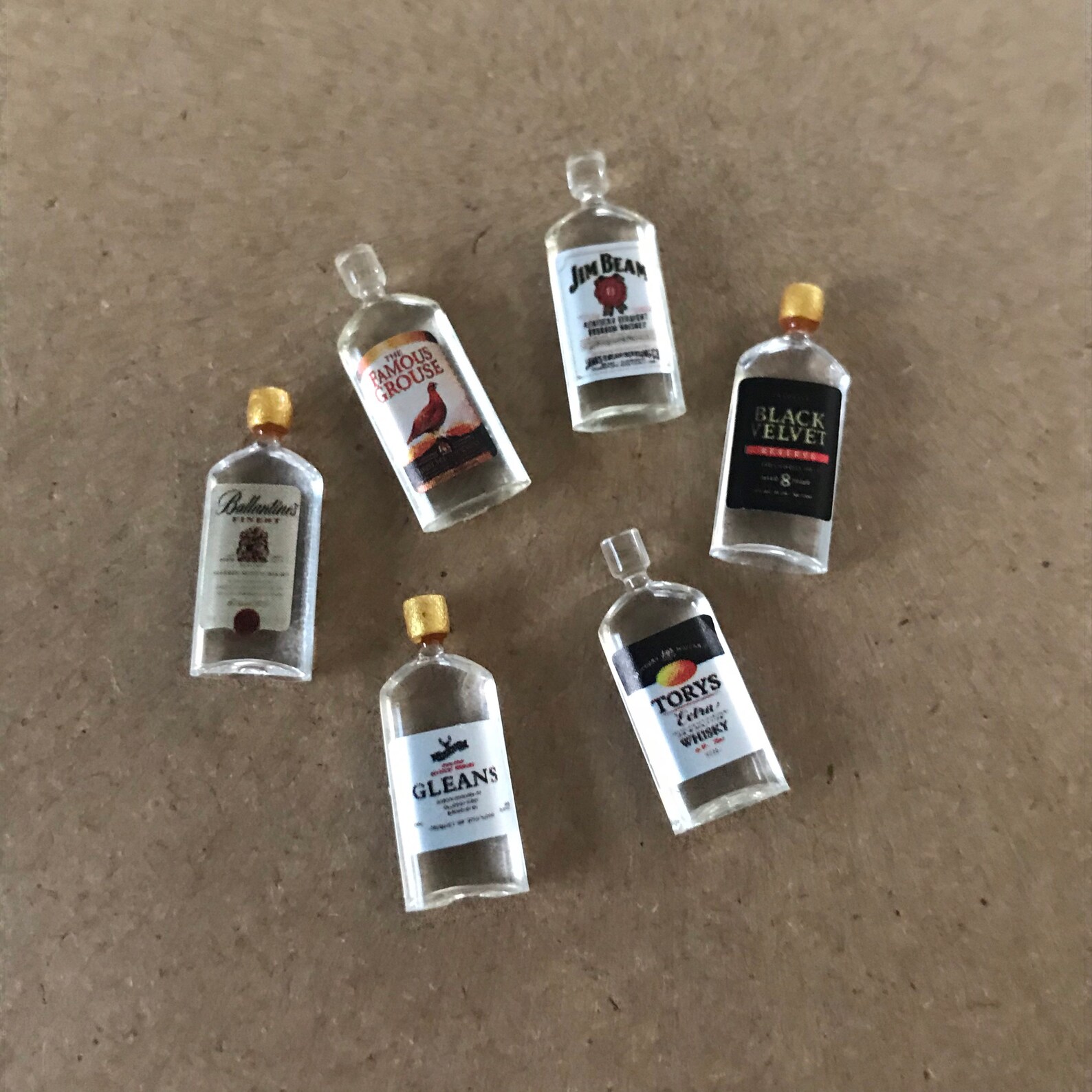 Dollhouse Whiskey Bottles Set Miniature 1:12 Scale Mini - Etsy
