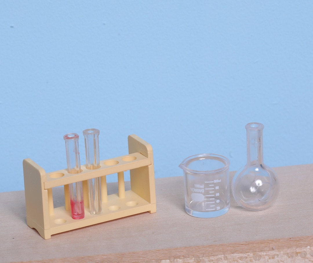 Beakers Test Tubes 1:12 Miniature Dollhouse Science Doctor Classroom 1/ ...