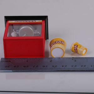 Miniature Popcorn Dollhouse Miniatures 1:12 Scale Machine Movie Theater ...