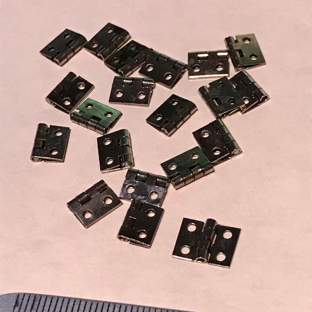 Silver Dollhouse Hinges Miniature Building Working Tiny Mini 1:12 Scale ...