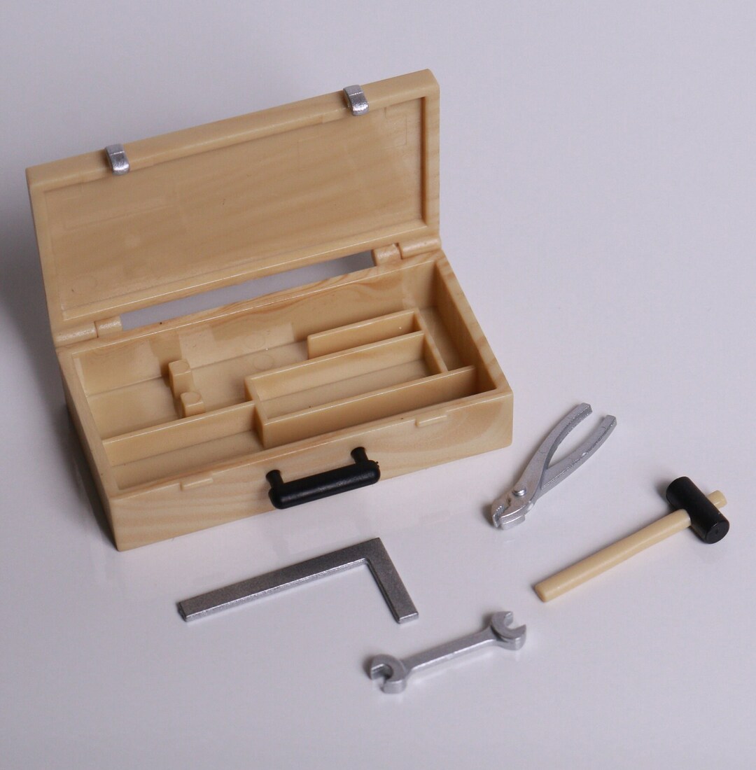 1:12 Scale Tool Box Toolbox Tools Dollhouse Miniatures Hammer Tool Set ...