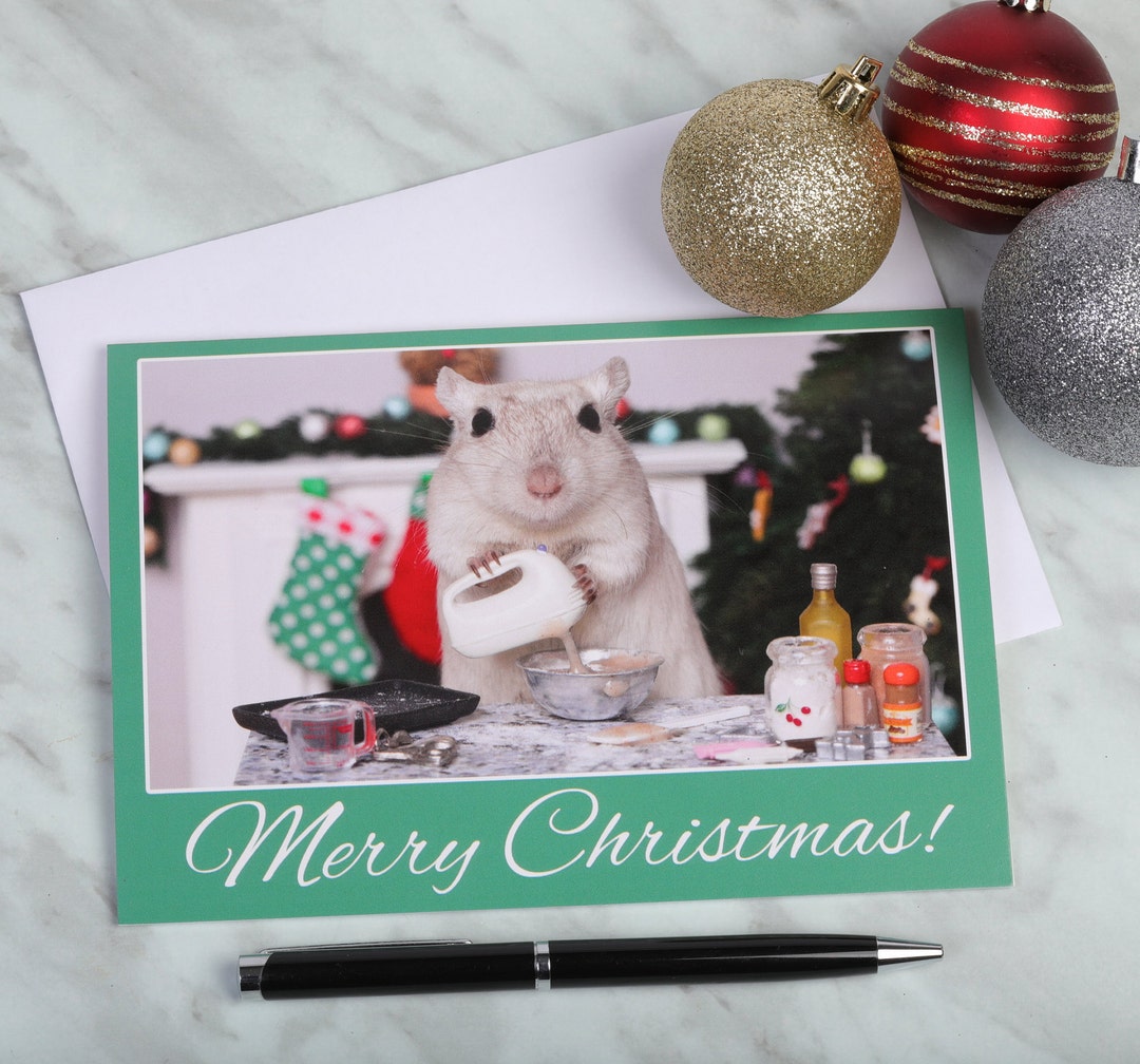 Gerbil Christmas Greeting Card Dollhouse Miniature Re-ment Rement Pet ...