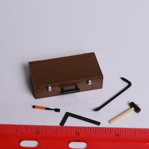 1:12 Scale Tool Box Toolbox Tools Dollhouse Miniatures Hammer Tool Set ...