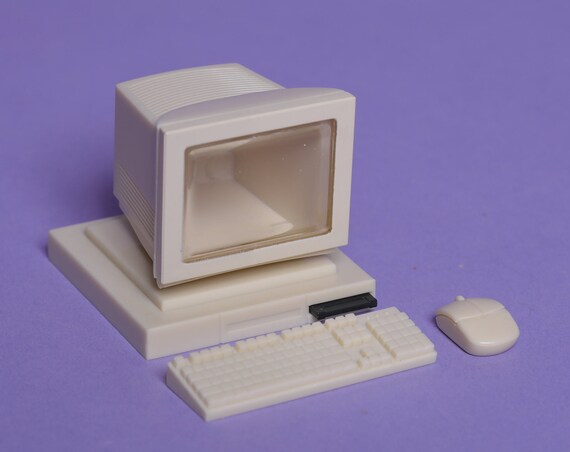 1/6 Scale Dollhouse Computer Set Mouse Keyboard Old Fashioned | Etsy