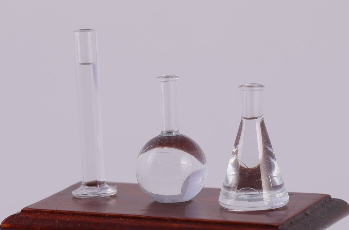 Miniature Beakers Dollhouse Science Doctor Classroom 1/12 1/6 | Etsy