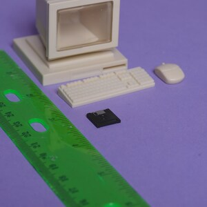 1/6 Scale Dollhouse Computer Set Mouse Keyboard Old Fashioned Rement Re ...
