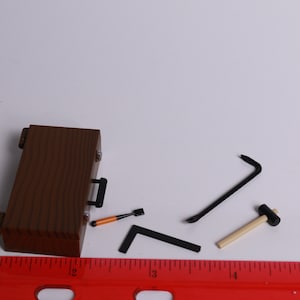 1:12 Scale Tool Box Toolbox Tools Dollhouse Miniatures Hammer Tool Set ...