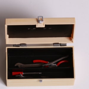 1:12 Scale Tool Box Toolbox Tools Dollhouse Miniatures Hammer Tool Set ...