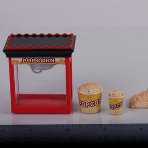 Miniature Popcorn Dollhouse Miniatures 1:12 Scale Machine Movie Theater ...