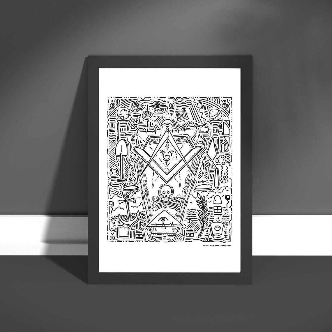 Black Masonic Art Prints