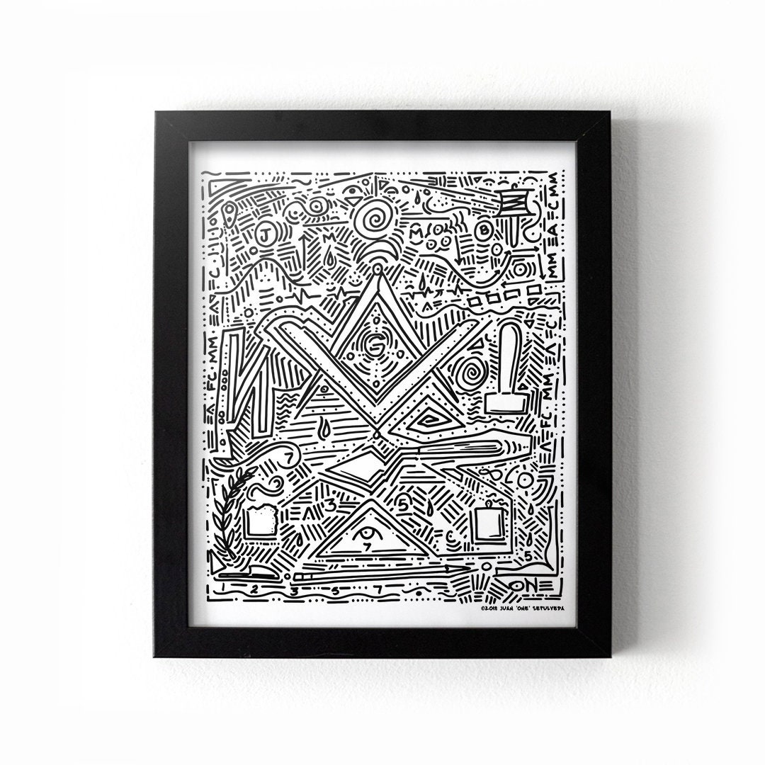 Masonic Pop Art | Entered Apprentice | 12" X 16" Paper Print - Etsy