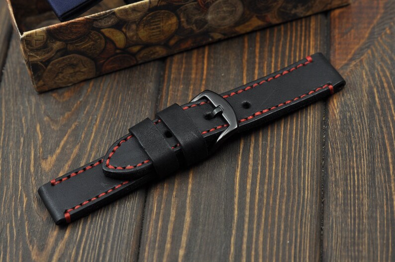 Handmade Leather Mens watch strap 16mm 18 mm 20mm 21mm 22mm | Etsy