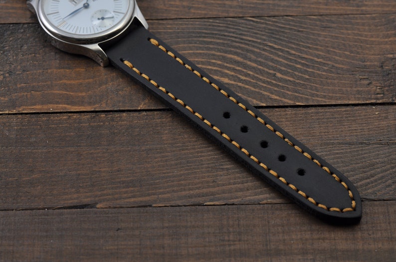 Leather watch strap Genuine Leather Watch Band Handmade | Etsy