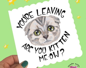 Cat Leaving Card - Etsy