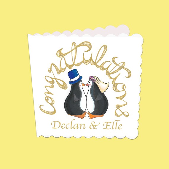 Penguin Wedding Card Congratulations Your Marriage Card Mr - Etsy
