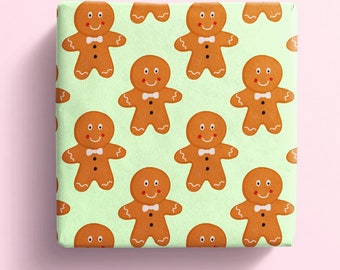Gingerbread Man Christmas Wrapping Paper - Etsy