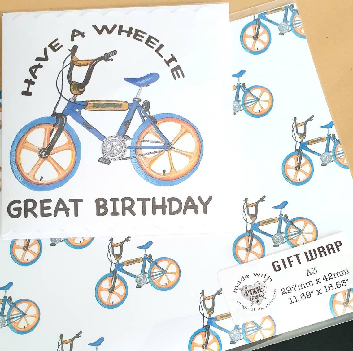 BMX Gift Wrap BMX Wrapping Paper Bike Gift Wrap Novelty | Etsy