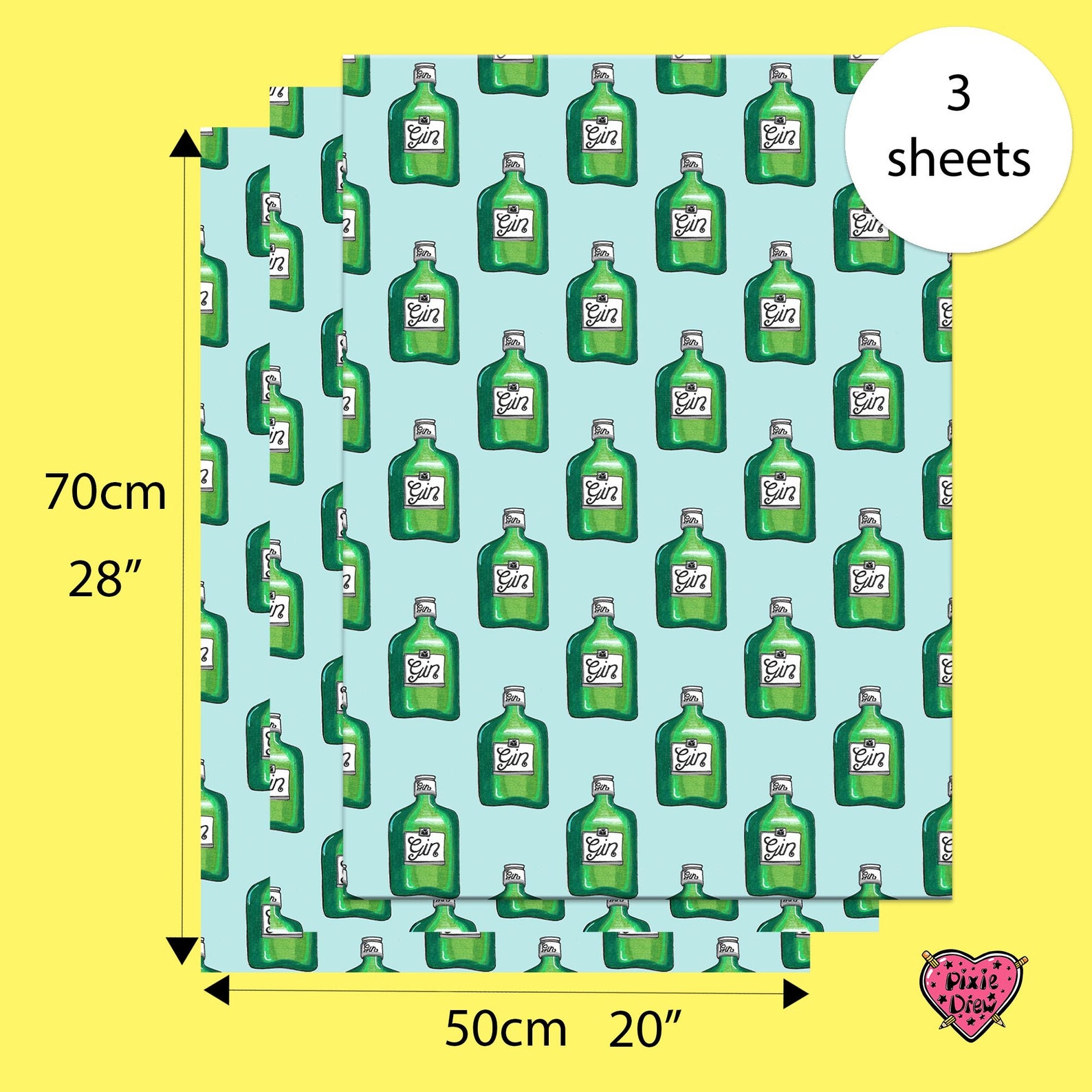 Gin Bottle Gift Wrap Bottle of Gin Wrapping Paper Gin Bottle - Etsy