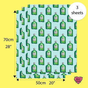 Gin Bottle Gift Wrap Bottle of Gin Wrapping Paper Gin Bottle - Etsy