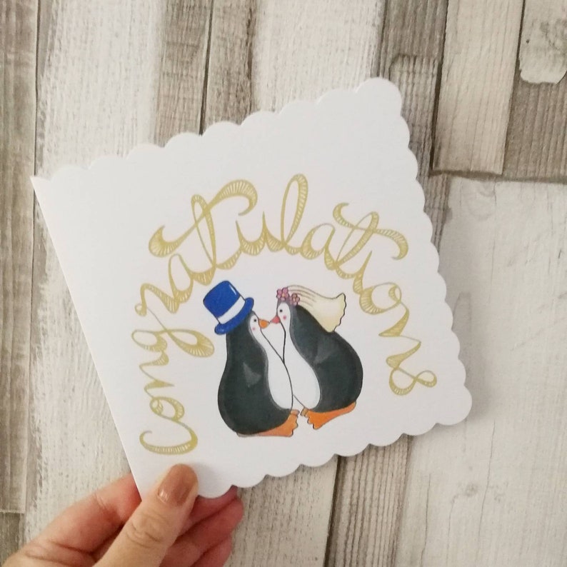 Penguin Wedding Card Congratulations Your Marriage Card Mr - Etsy