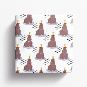 Hippopotamus Gift Wrap, Hippo Wrapping Paper, Hippo Gift Wrap, Little ...