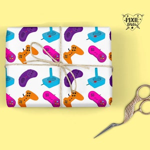 Gamer Wrapping Paper, Games Controller Gift Wrap, Gift Wrap for a Gamer ...