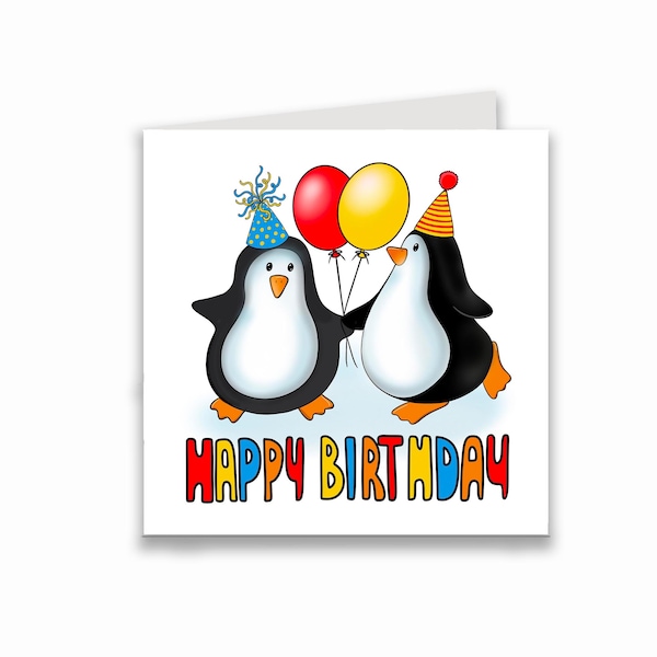 Penguin Birthday Card - Etsy