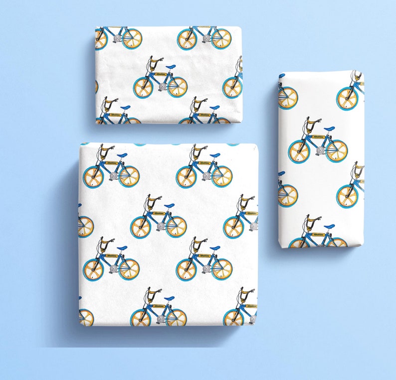 BMX Gift Wrap, BMX Wrapping Paper, Bike Gift Wrap, Novelty Bike Print ...