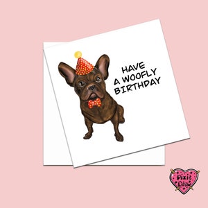 French Bulldog Birthday Card, Frenchy Dog Card for a Dog Owner - Etsy