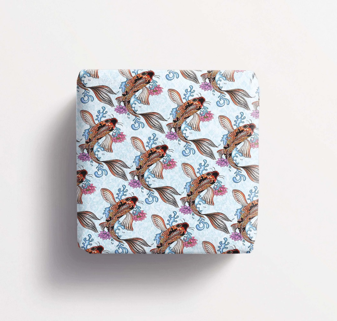Koi Fish Wrapping Paper, Fish Wrapping Paper, Gift Wrap for Fishermen ...