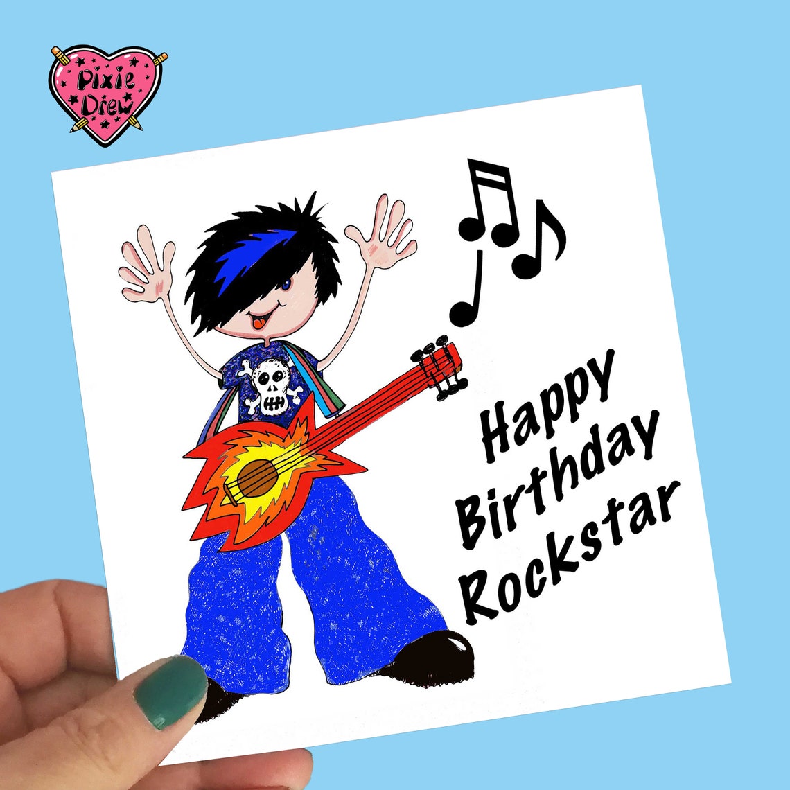Rockstar Birthday Card Happy Birthday Rockstar Musicians - Etsy UK