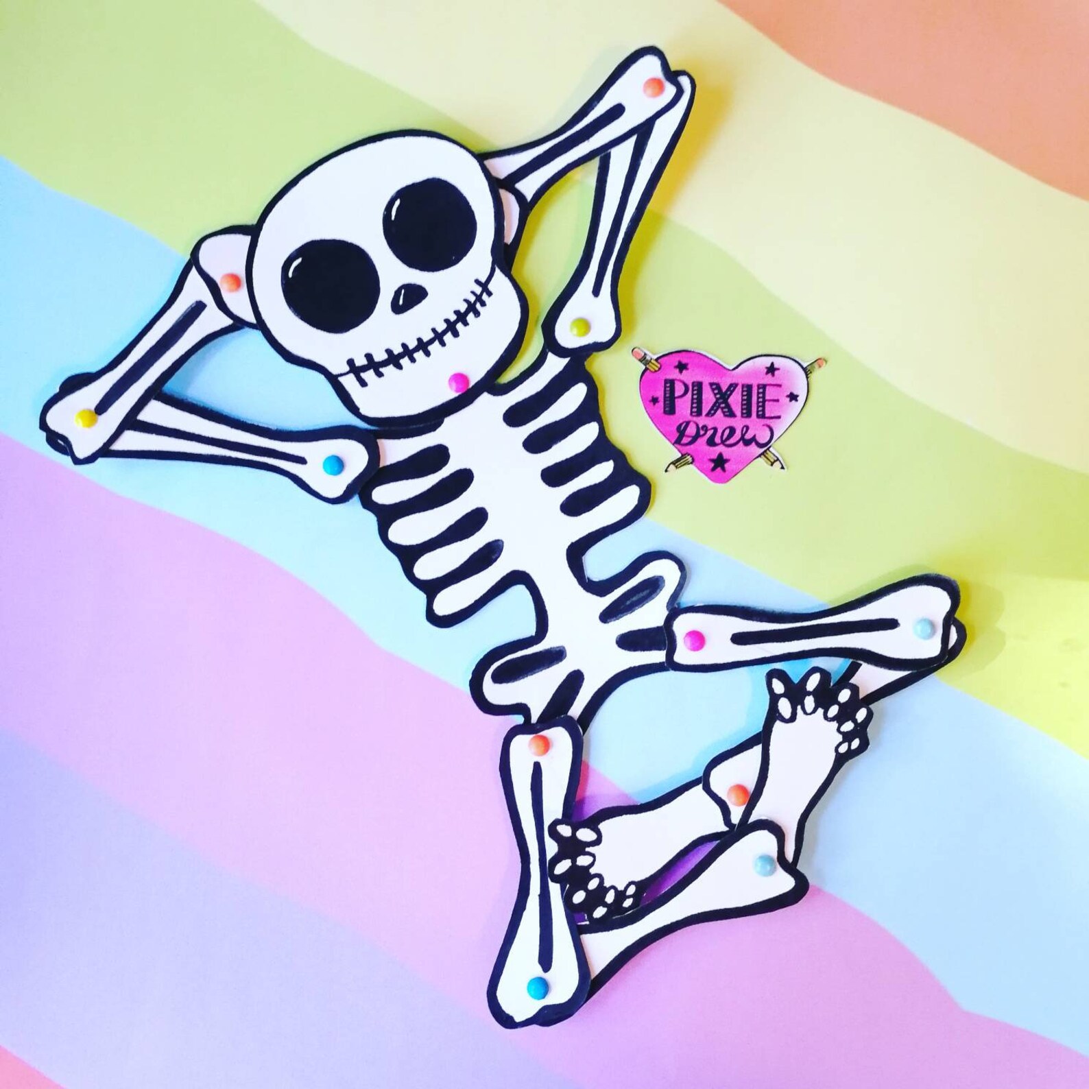 DIY Articulated Skeleton Paper Doll, Halloween Decoration (digital ...