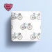 Bicycle Gift Wrap, Bike Eco Wrapping Paper With Blue or Red Road Bikes ...