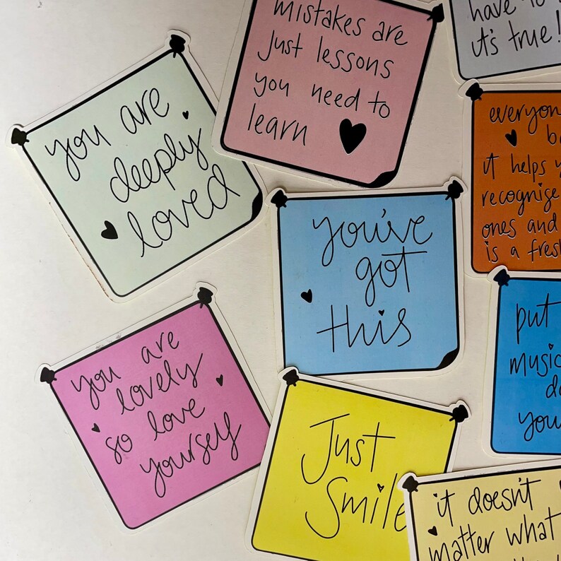 Positive Post It Note Stickers Mental Health Stickers Little - Etsy UK