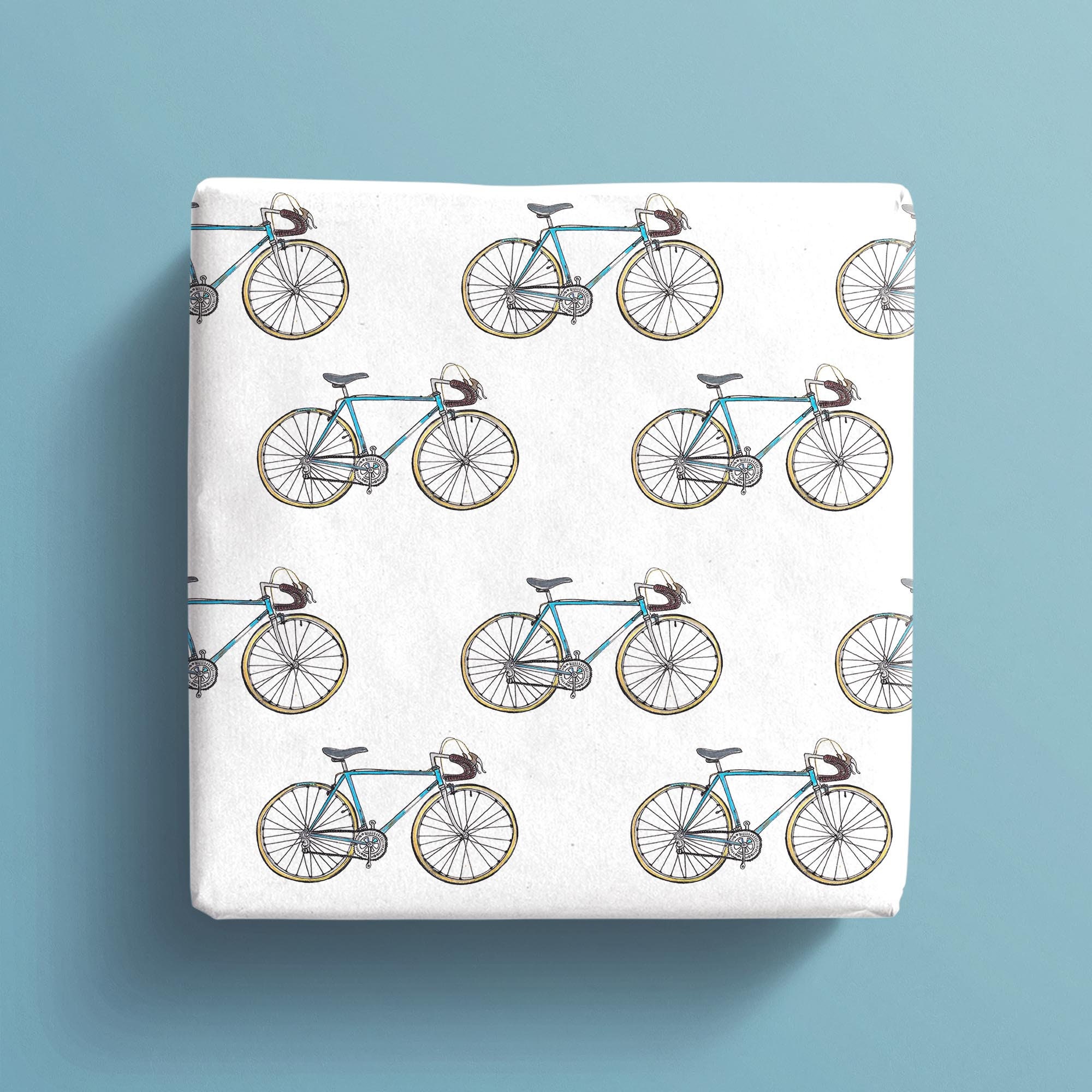 Bicycle Gift Wrap Bike Eco Wrapping Paper With Blue or Red - Etsy UK