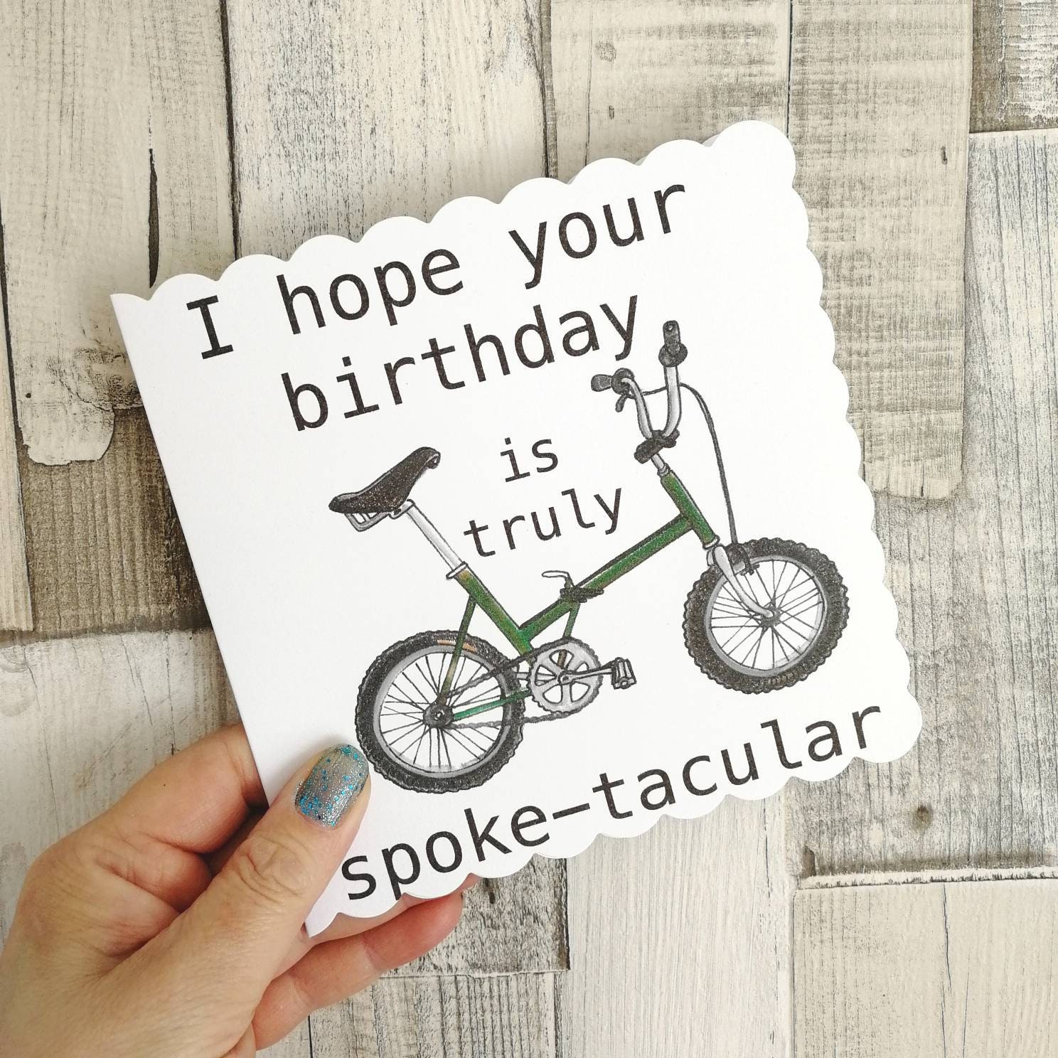 Bike birthday card birthday bike pun card bicyle lover | Etsy