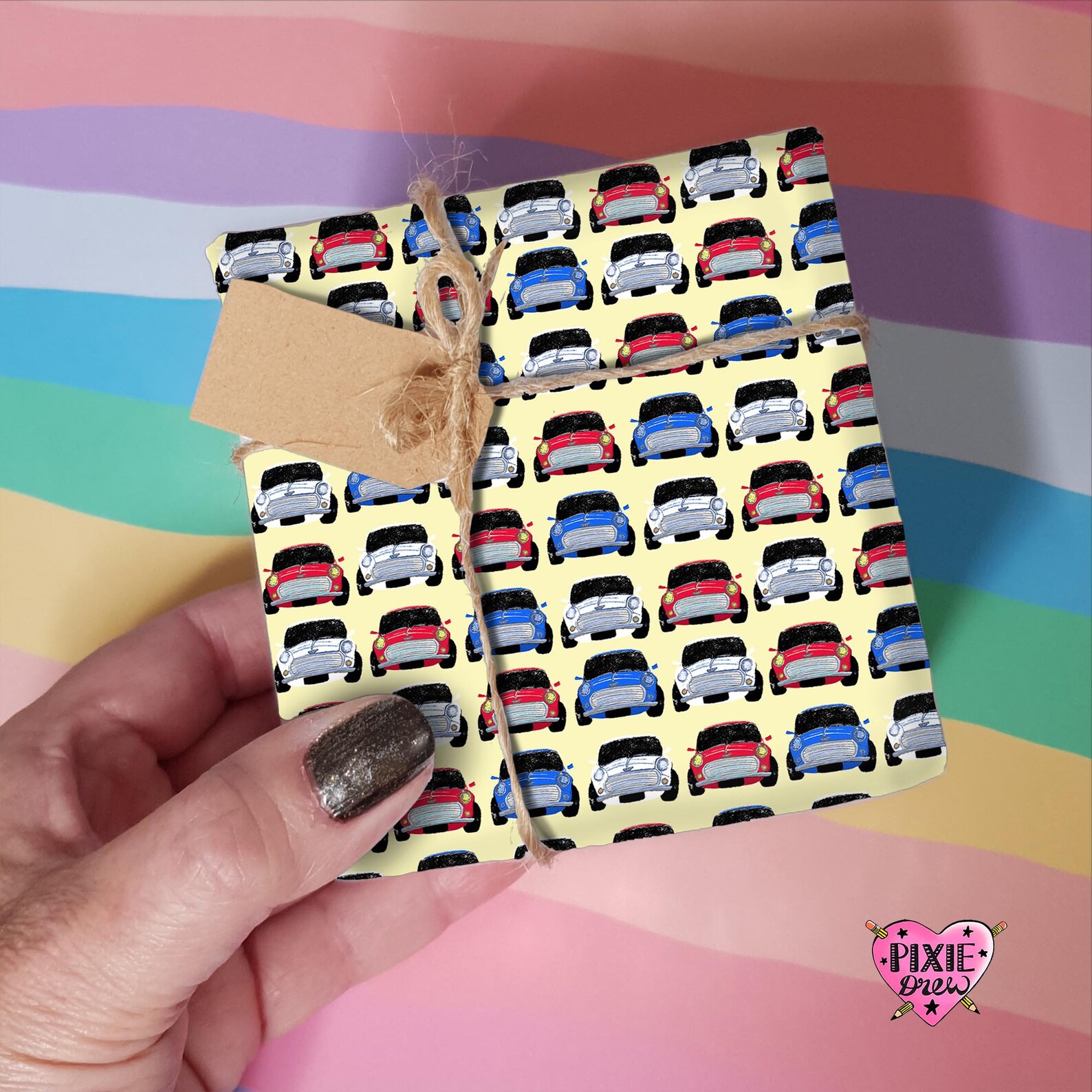 Classic Mini Gift Wrap car Wrapping Paper Vehicle Gift Wrap | Etsy