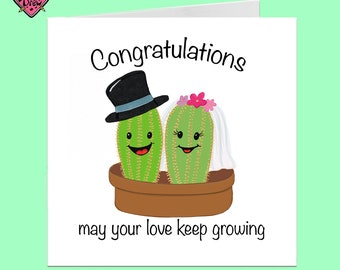 Cactus Congratulations Card - Etsy