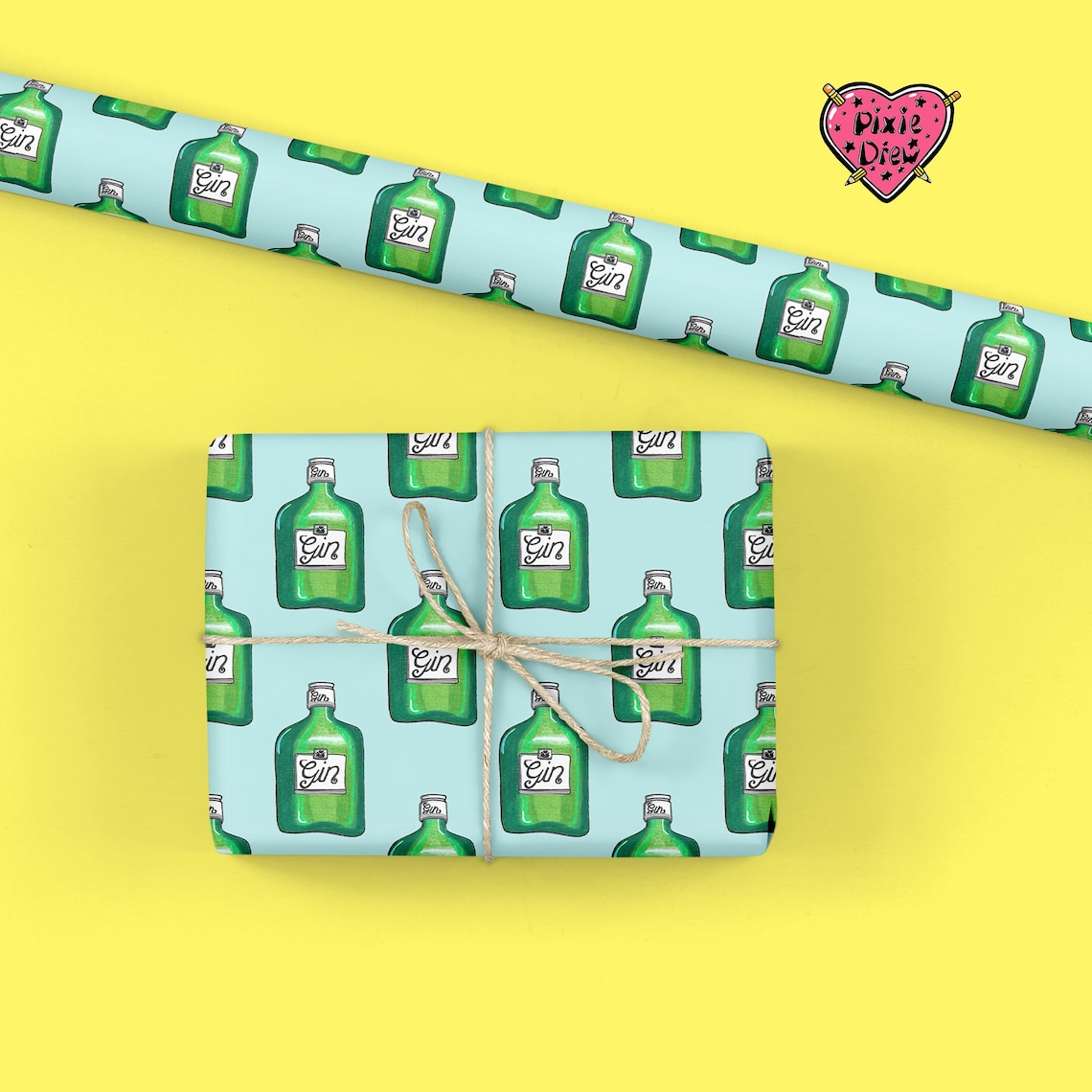 Gin Bottle Gift Wrap Bottle of Gin Wrapping Paper Gin Bottle - Etsy
