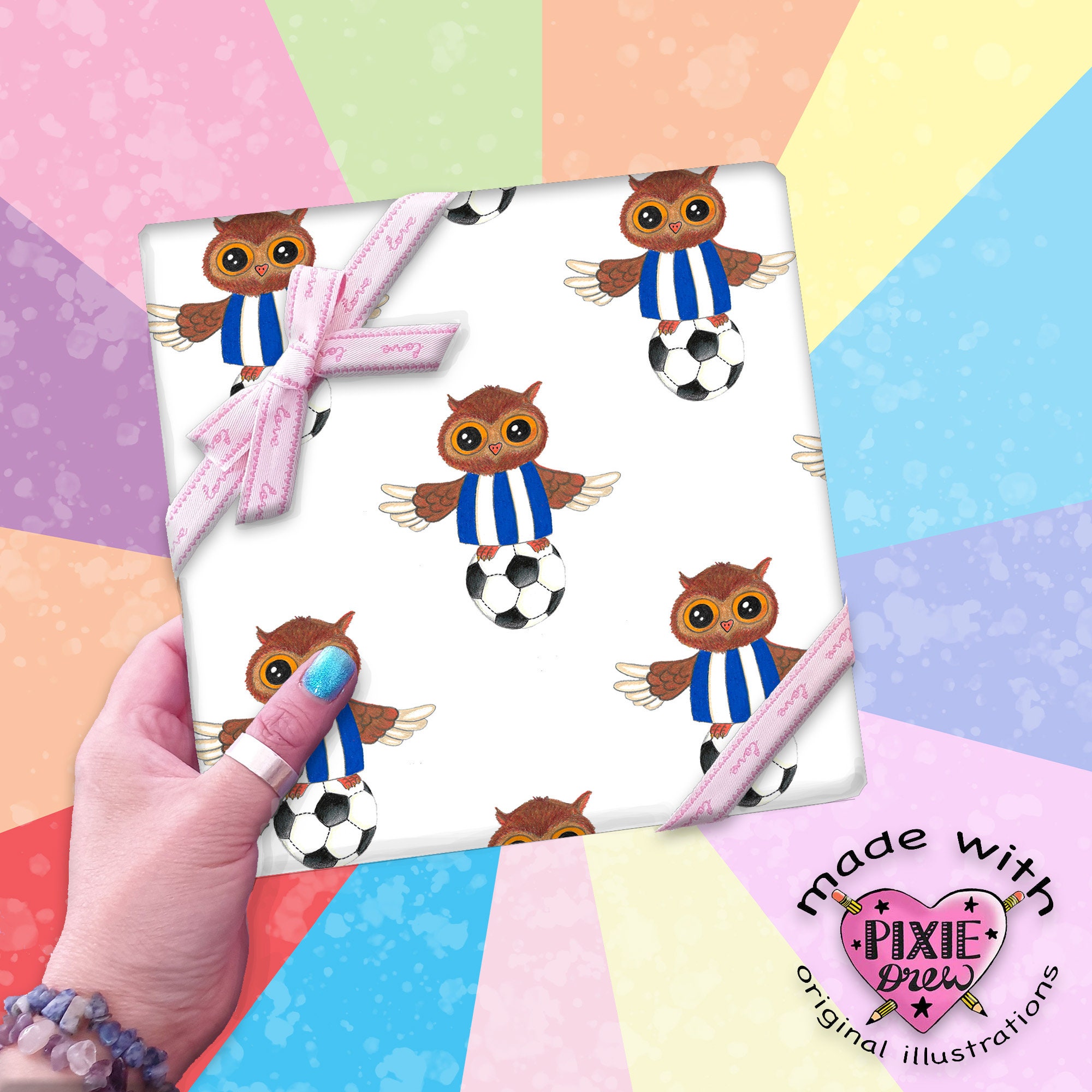 Ozzy Owl Gift Wrap Owls Wrapping Paper Sheffield Wednesday - Etsy