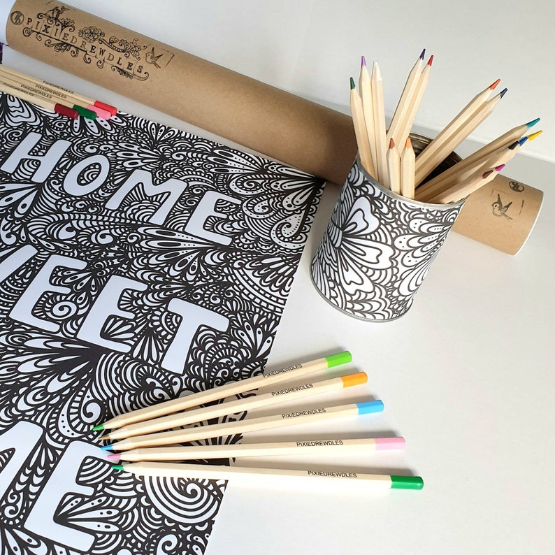 Pixiedrewdles Colouring Sets Creative Colouring Kit Art | Etsy UK