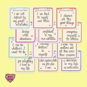 Daily Affirmations Sticky Notes Png Printable Stickers, Inspirational ...