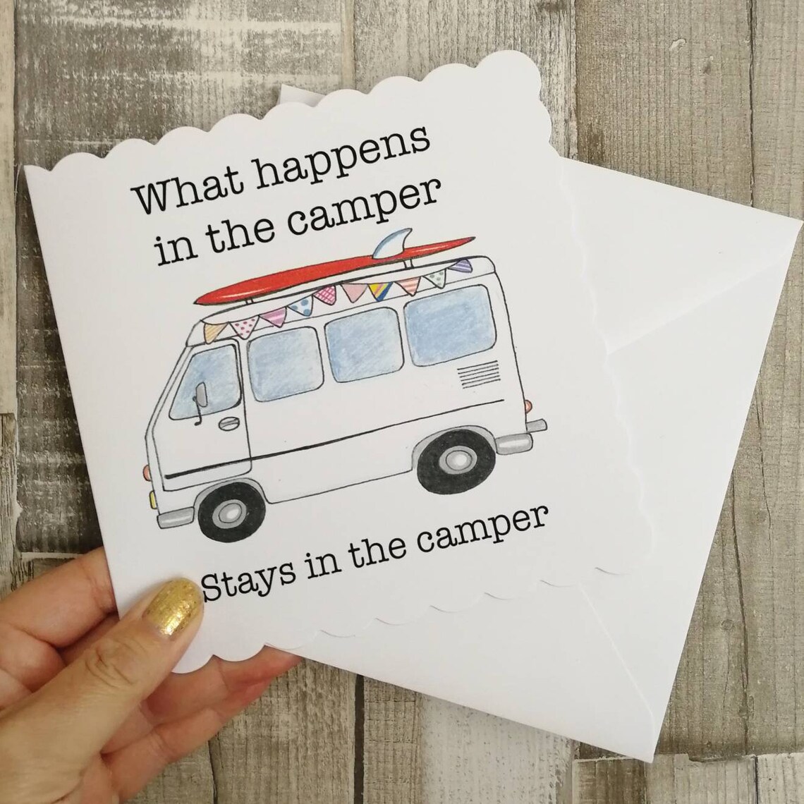Camper Van Greetings Card What Happens in the Camper Stays in | Etsy