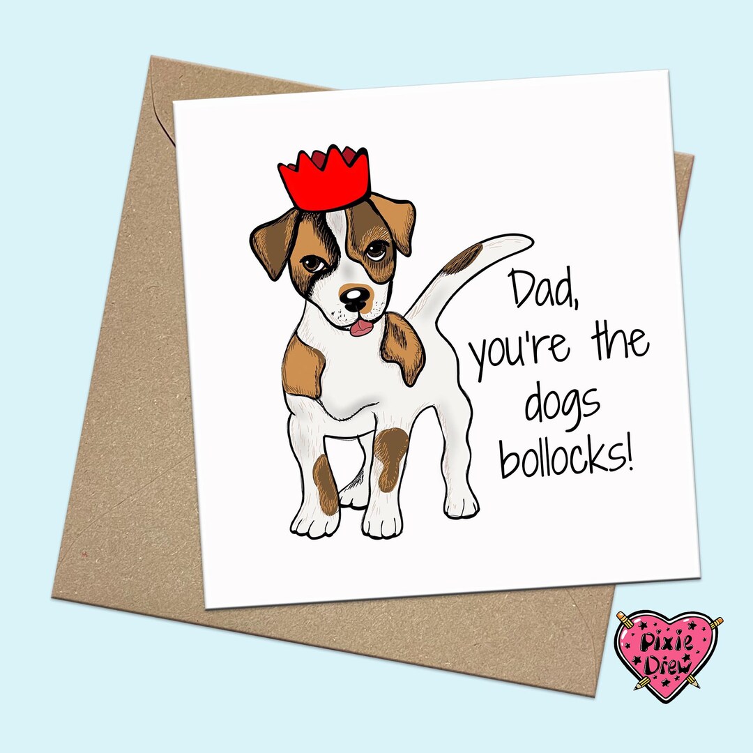 Dog Dad Rude Father's Day Card From the Dog Jack Russell - Etsy