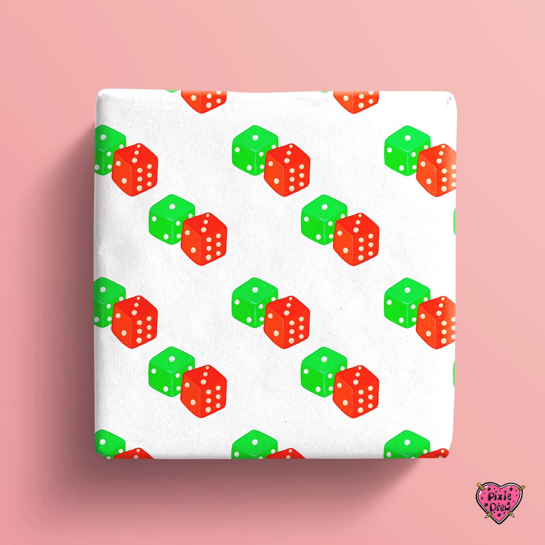Dice Gift Wrap Pair of Dice Wrapping Paper Dice Wrapping - Etsy