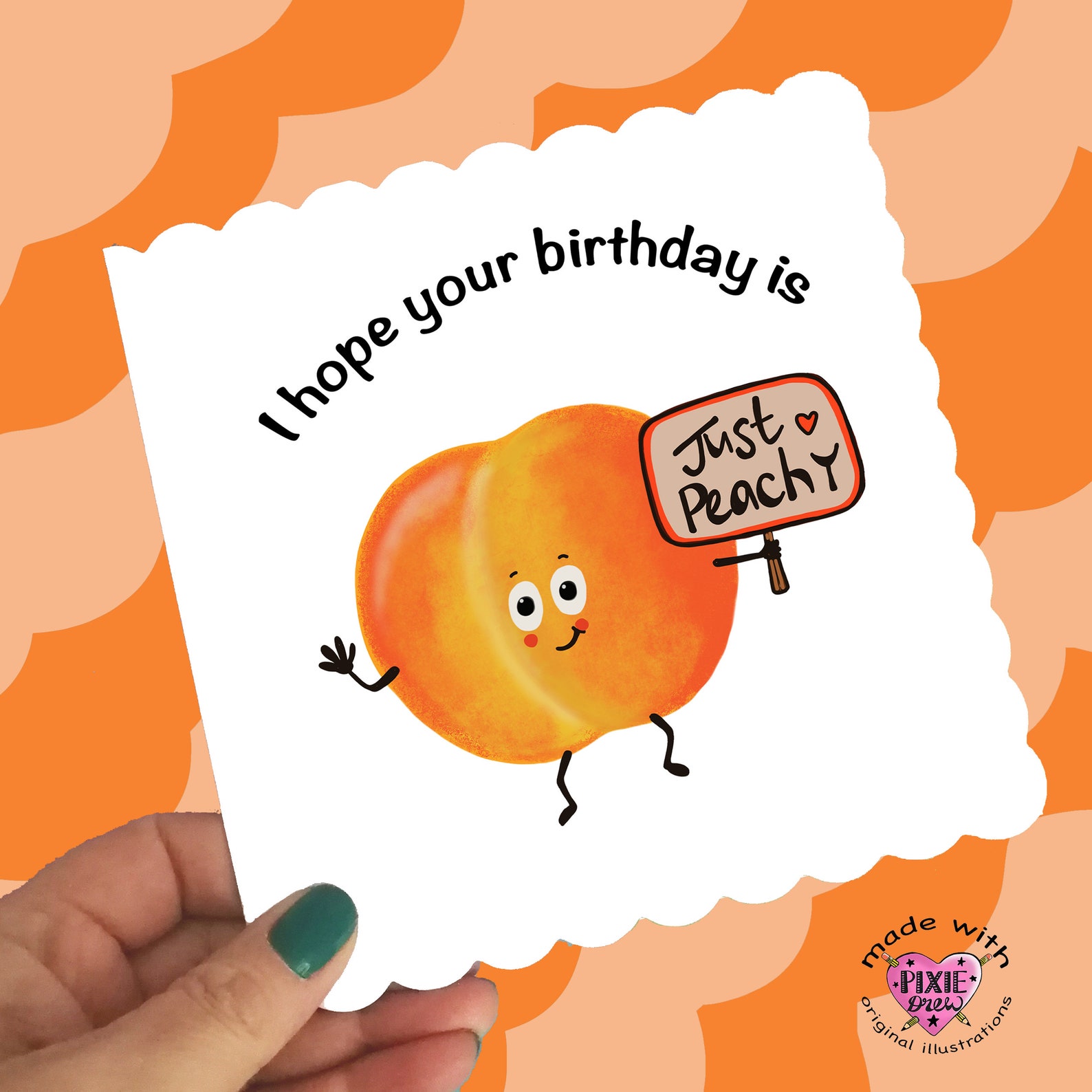 Happy Birthday Card I Hope Your Birthday is Just Peachy - Etsy
